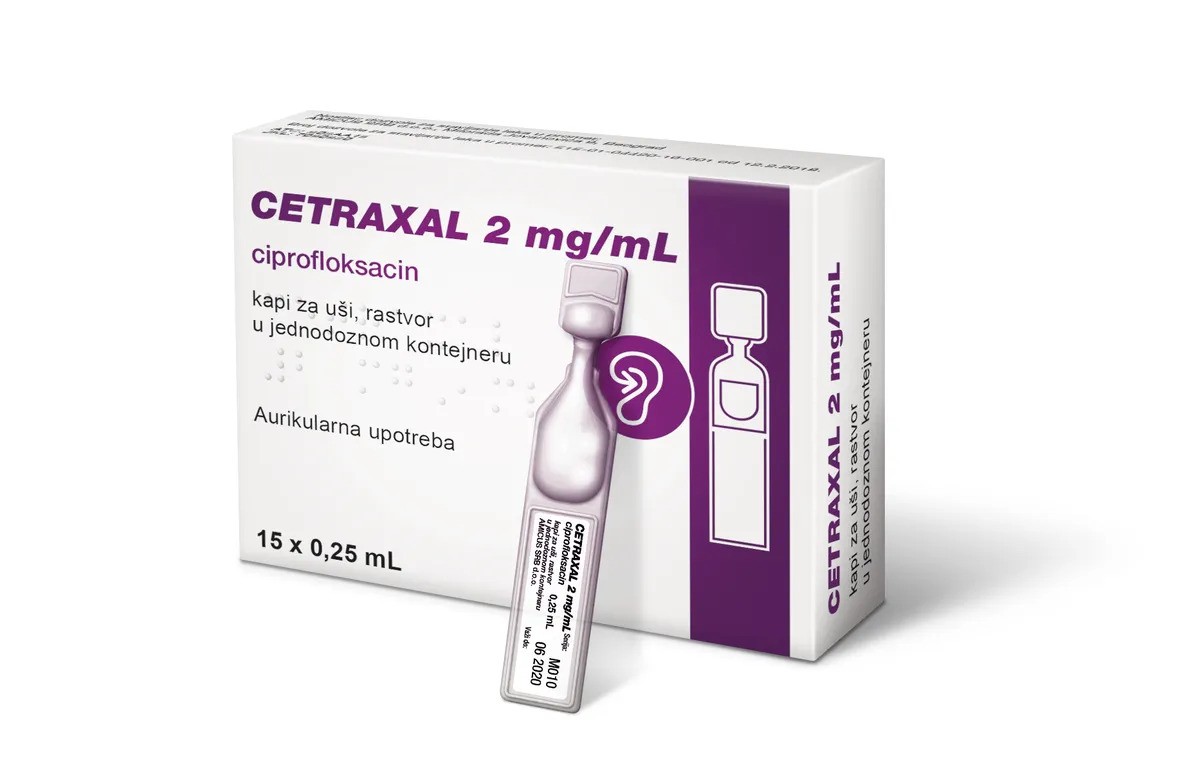 Cetraxal 2 mg/ml kapi za uho, rastvor
